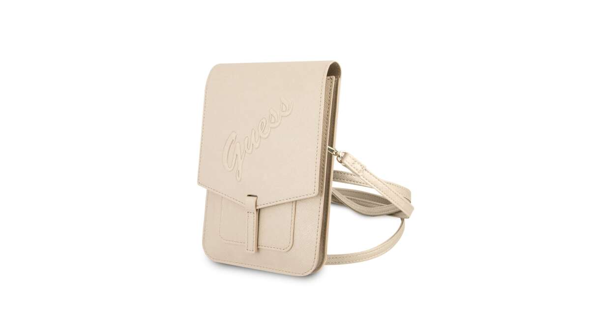 GUESS Saffiano Telefontok Táska - Arany - 17,5x11,5cm | Pepita.hu