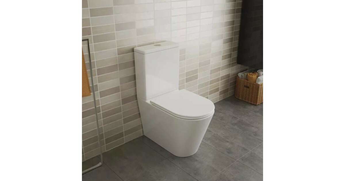 Lisa White perem nélküli mély öblítésű íves monoblokkos WC alsó/hátsó ...