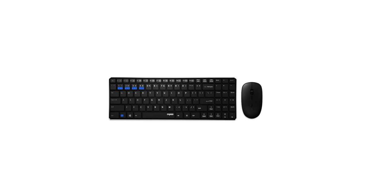Rapoo 9300M Multi-mode Wireless Keyboard & Mouse Black HU 190832 ...