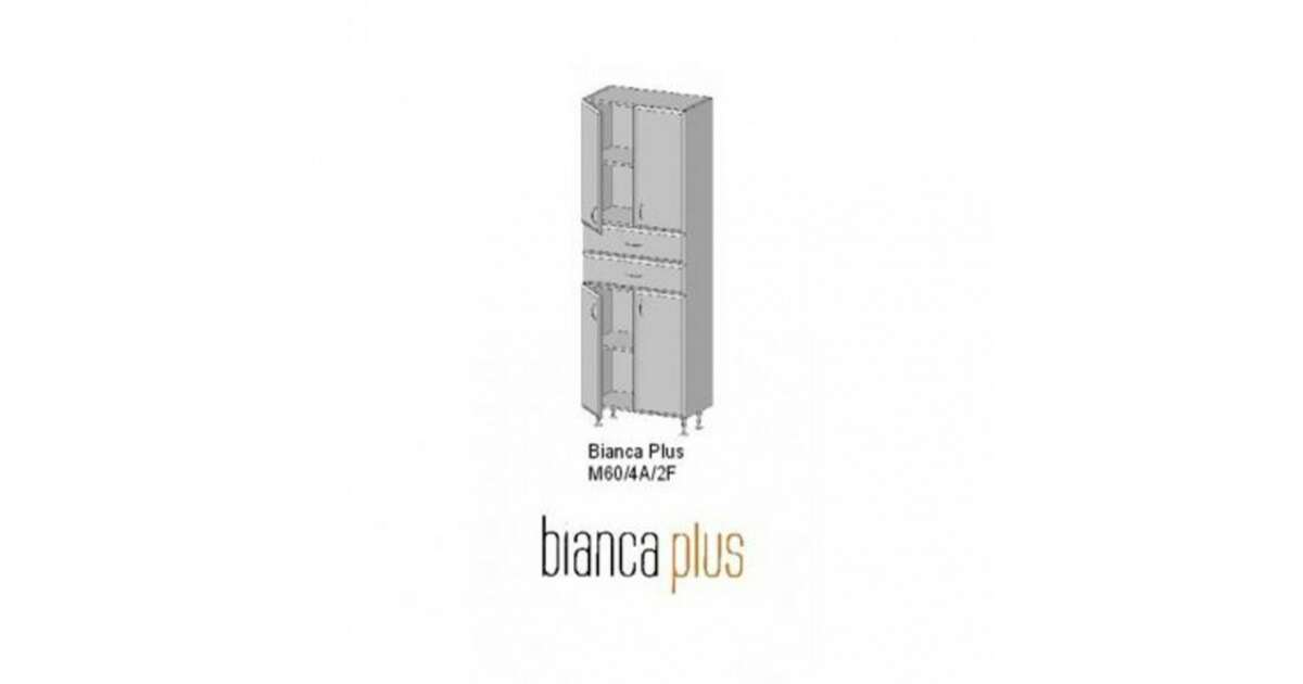 Bianca Plus 60 magas szekrény 4 ajtóval, 2 fiókkal, aida dió színben ...