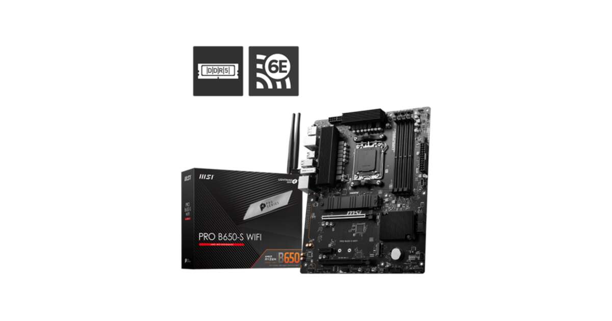 MSI Alaplap AM5 PRO B650-S WIFI AMD B650, ATX | Pepita.hu