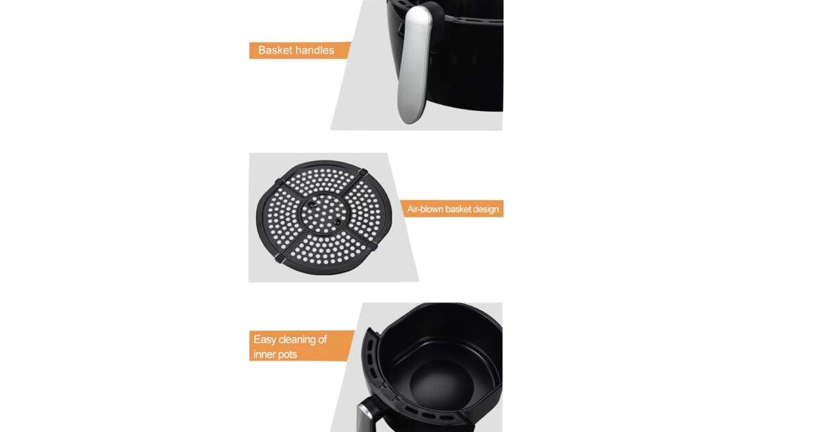 Bewello Deluxe Olaj nélküli meleglevegős fritőz, 3,7 liter forrólevegős ...