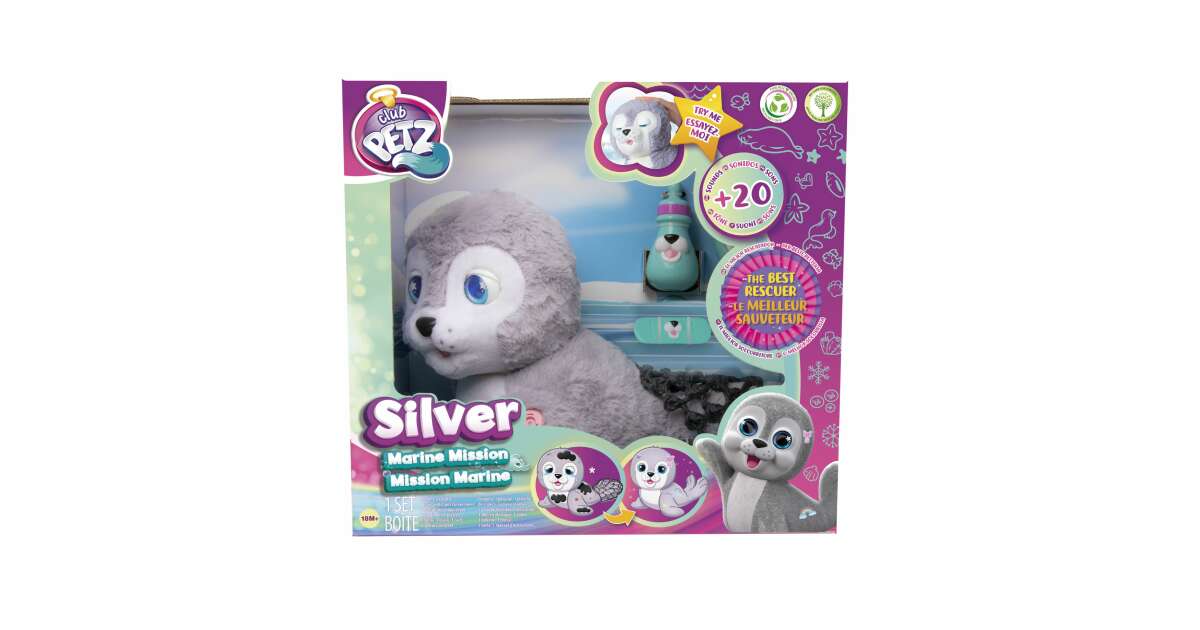 Club Petz Silver az interaktív Plüss bébifóka #szürke | Pepita.hu
