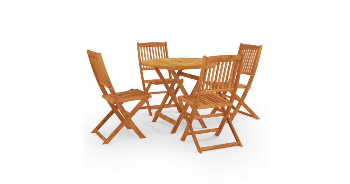 5 részes összecsukható eukaliptuszfa kültéri étkezőgarnitúra | Pepita.hu