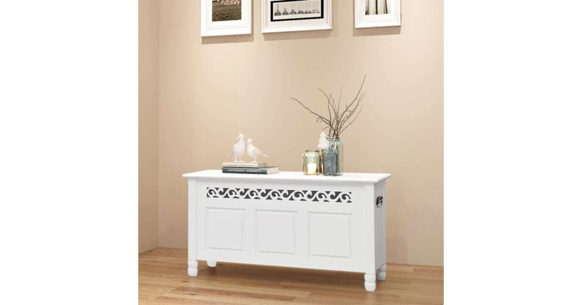 Fehér MDF barokk stílusú tároló láda | Pepita.hu