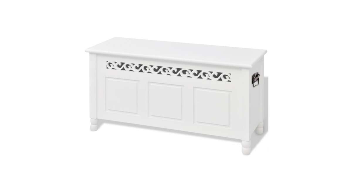 Fehér MDF barokk stílusú tároló láda | Pepita.hu