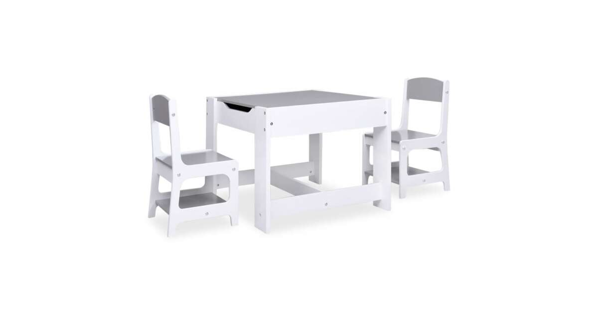 Fehér MDF gyerekasztal két székkel | Pepita.hu