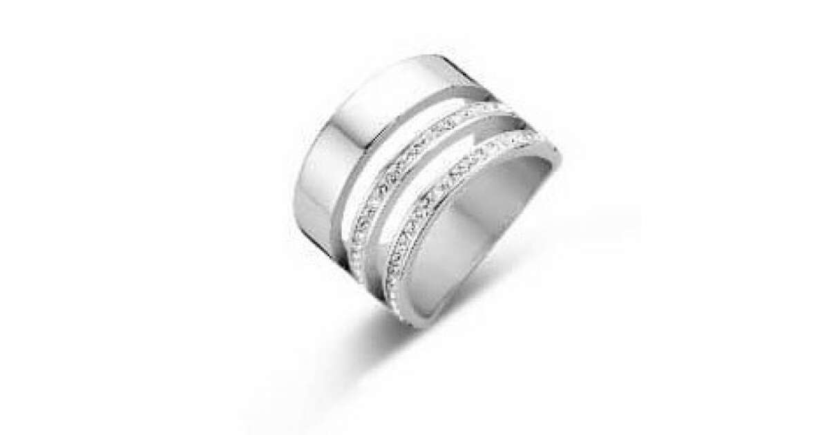 Victoria Silberfarbener Ring mit weißem Stein | Pepita.com
