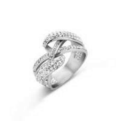 Victoria Silberfarbener Ring mit weißem Stein | Pepita.com