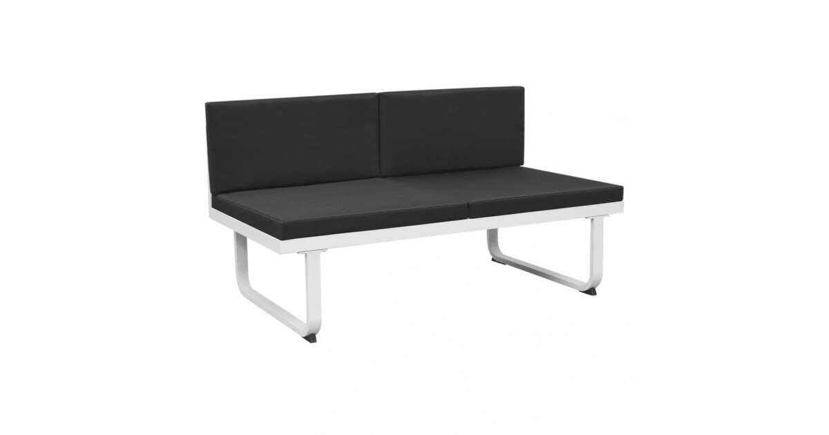 5-részes fekete alumínium és textilén kerti pihenőszett | Pepita.hu