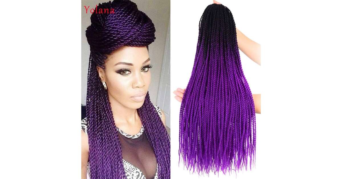 Senegal Twist hurkolható haj 81 fonatos 200g T/VIOLET FEKETE-VIOLA LILA ...