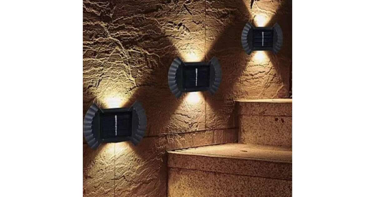 Set 4 Lampi solare cu lumina bidirectionala 8 led/lampa | Pepita.com