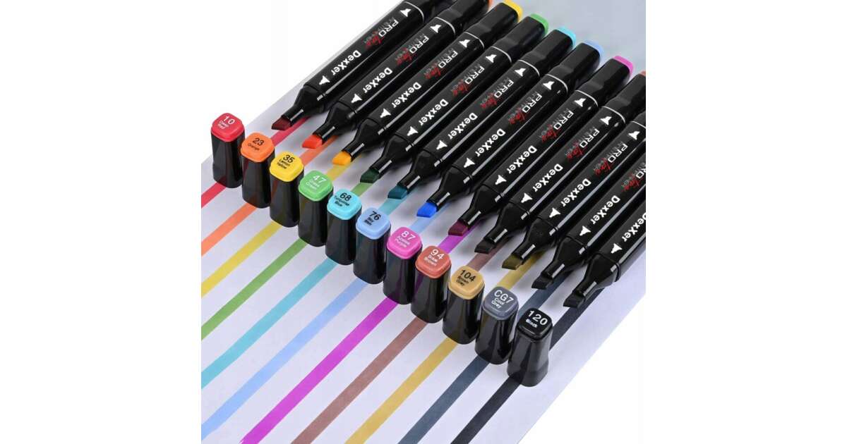 Set 120 markere artisice ProTONE cu capat dublu, Carioci profesionale ...