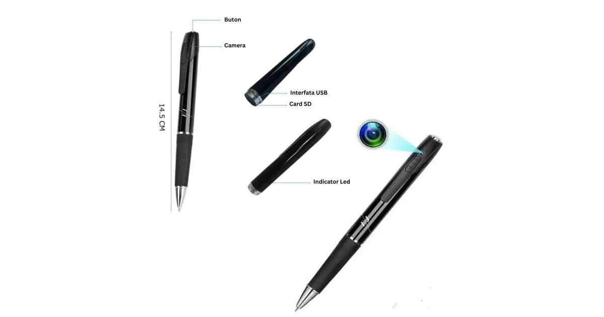 Pix spion camera 1080 HD si microfon, dispozitiv inregistrare audio ...