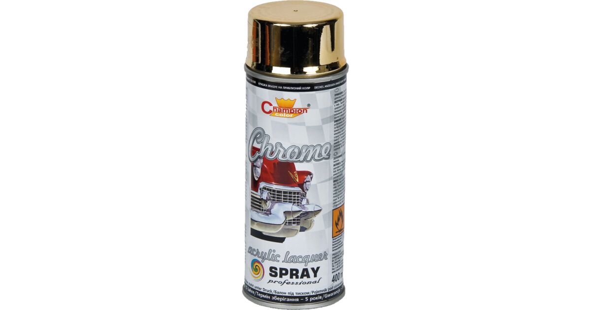 Spray festék, Champion Color, króm-arany 400ml | Pepita.hu