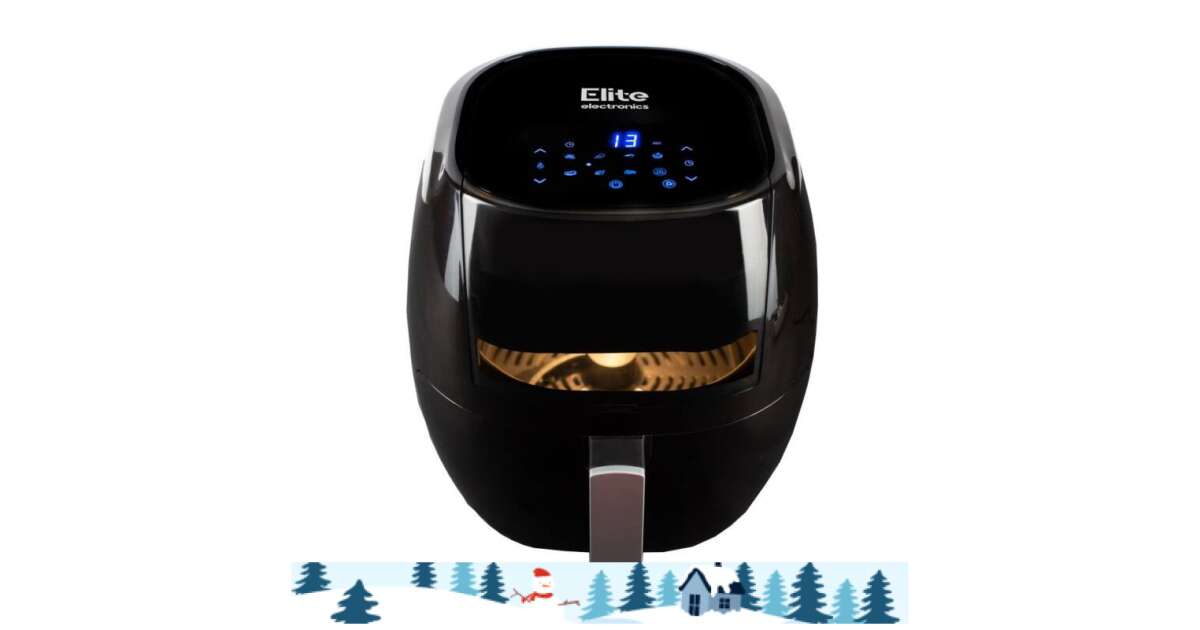 Elite Electronics 7,7 L-es olaj nélküli forró levegős fritőz (Air Fryer) digitális kijelzővel ...
