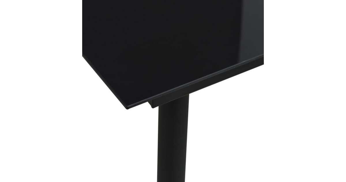 5 részes fekete PVC rattan kültéri étkezőgarnitúra | Pepita.hu