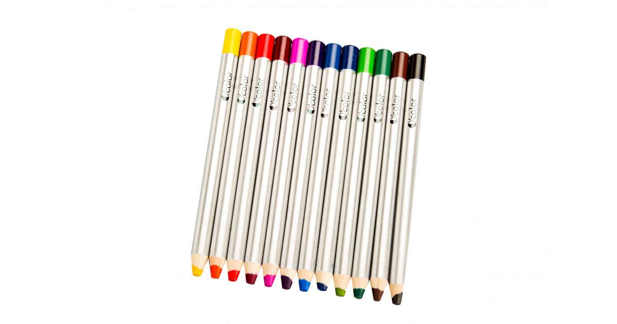 12 Crayon Set with 8 mm Thick Tips for Beginners | Pepita.com