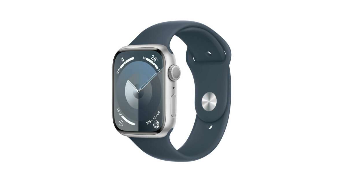Okosóra Apple Watch Series 9 1,9" Kék Ezüst színű 45 mm | Pepita.hu