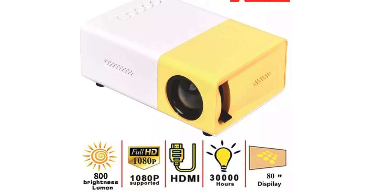 AOVO Mini Projector P300 Pro LED 1080P Full HD Hordozható, Hangszoró ...