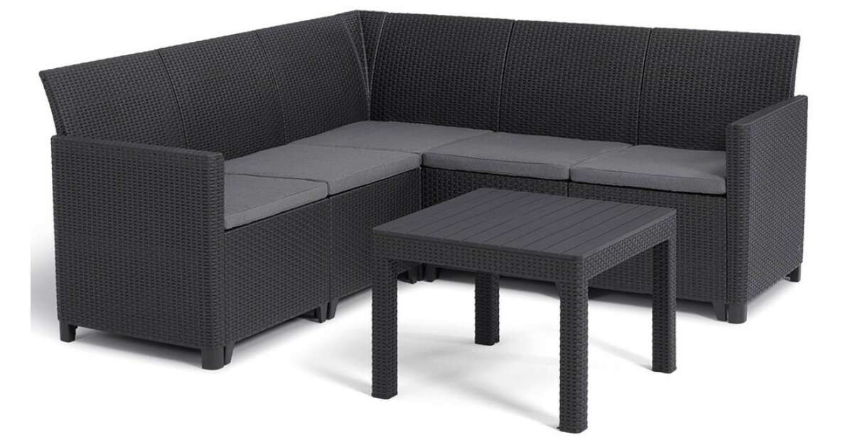KETER MARIE CORNER SET 5 műrattan kerti sarok garnitúra - ötszemélyes ...