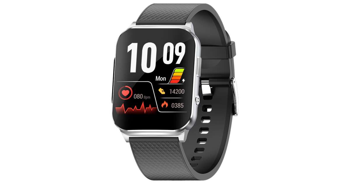 Smartwatch iSEN EP03 Silver, 1.83 IPS HD, ECG, Ritm cardiac, Presiune ...