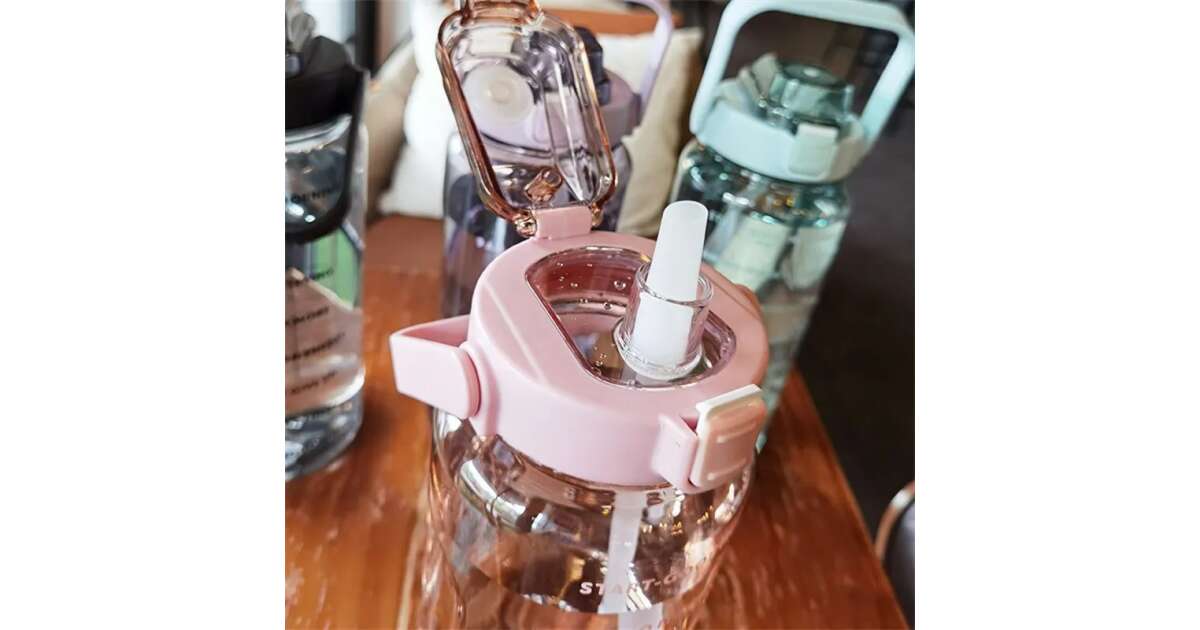 Motivációs kulacs, sport, vizes palack, időjelzővel, beépített ...