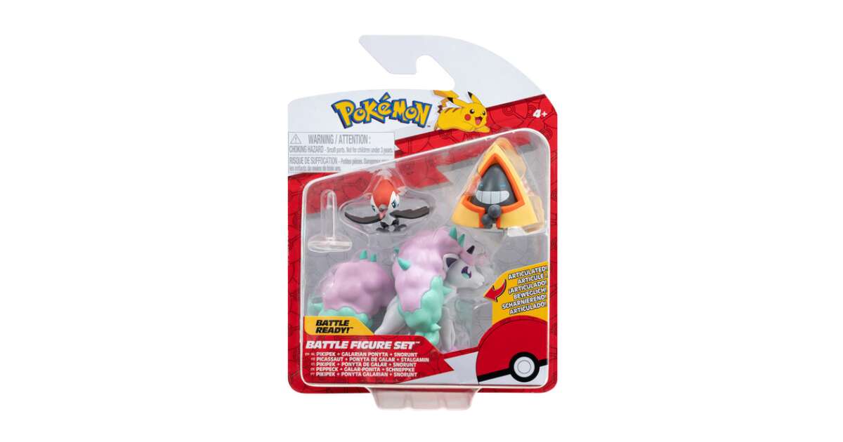 Pokémon 3 db-os figura csomag - Snorunt, Pikipek, Galarian Ponyta ...