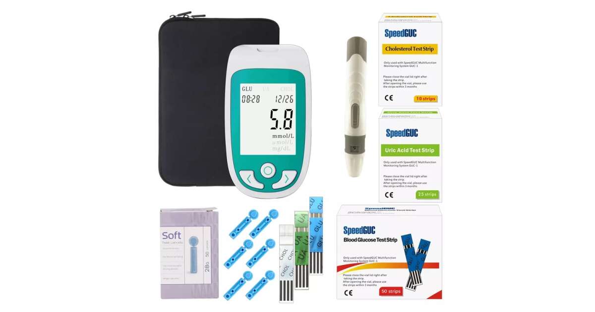 Aparat 3 in 1 de masurat glicemie, colesterol, acid uric ...