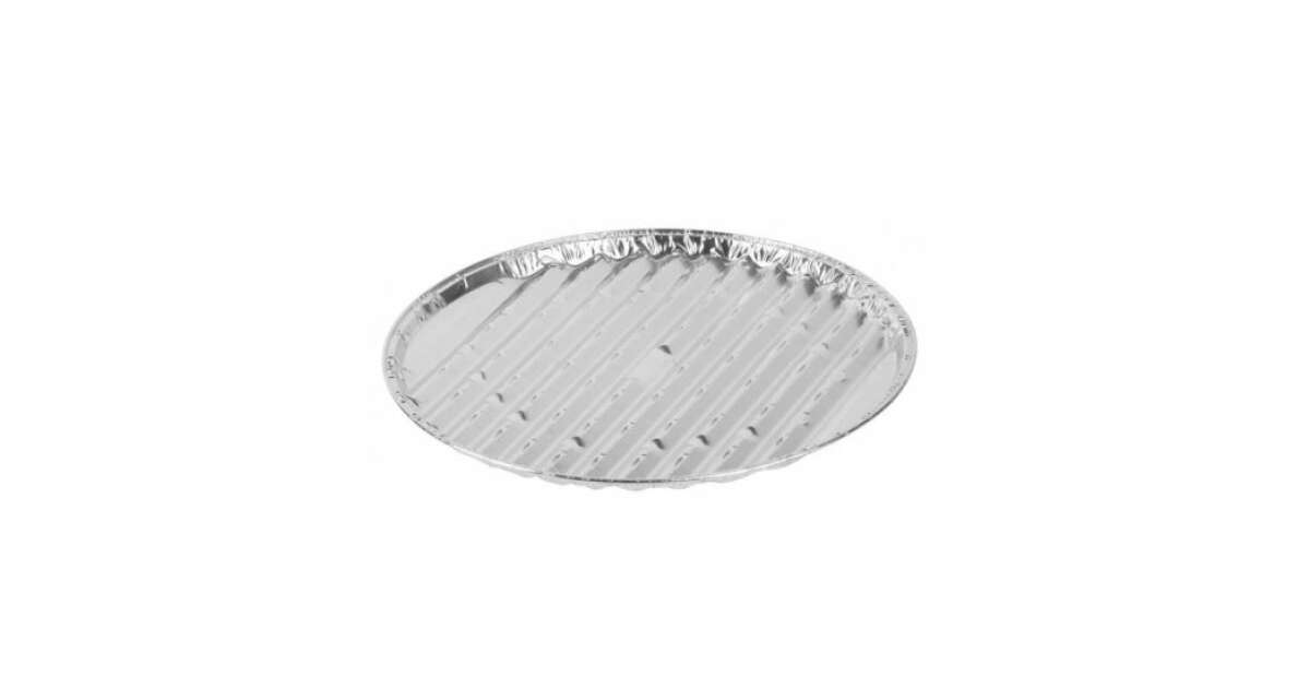 Tava aluminiu de unica folosinta, rotunda, pentru gratar, perforata ...