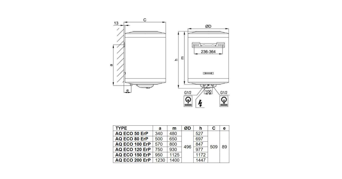 Hajdu Aquastic AQ 150 ECO ERP 150 literes villanybojler | Pepita.hu