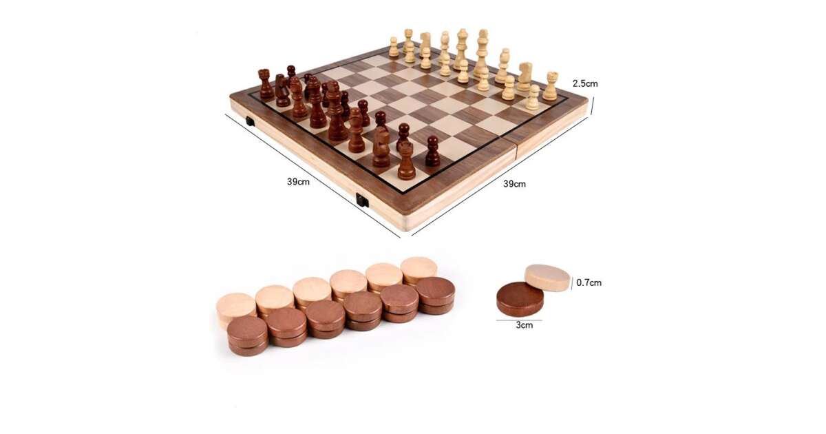 2 Az 1 Ben 39x39cm Mágneses Fából Sakk | Pepita.hu