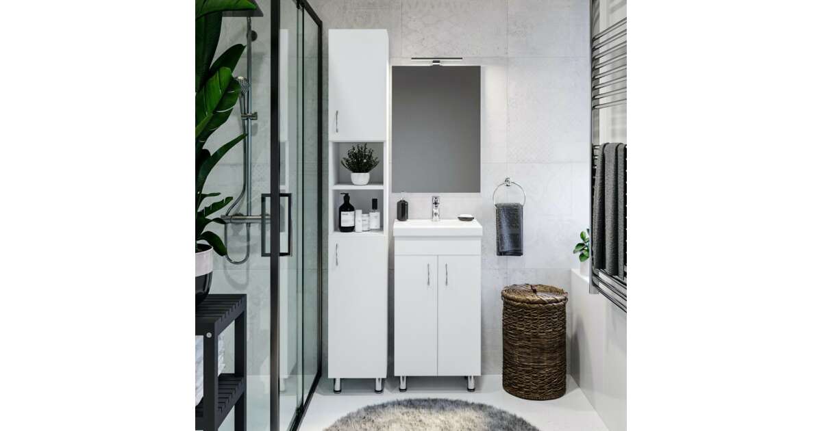 Light Fürdőszobai Mosdószekrény - 50 cm - Fehér - MDF | Pepita.hu