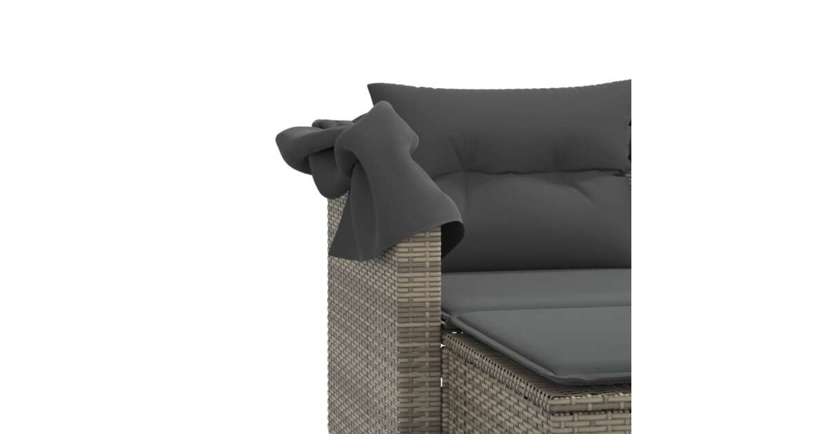 vidaXL Polyrattan Kerti Kanapé - 2 Személyes - Szürke | Pepita.hu