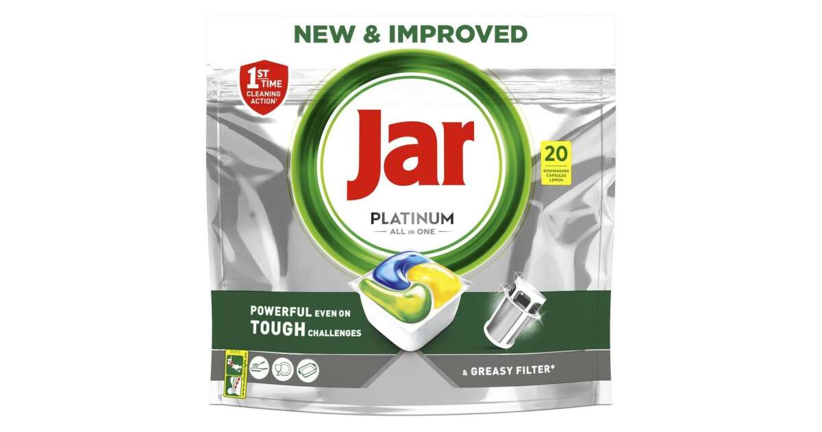 Jar Platinum Lemon Mosogatógép Tabletta - 20 db | Pepita.hu