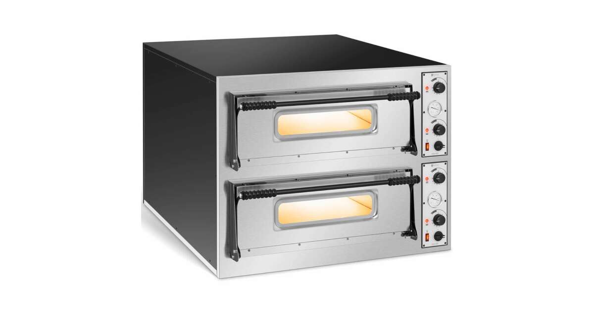 Professional two-chamber pizza oven for 12 pizzas 32 cm diameter 14400 ...