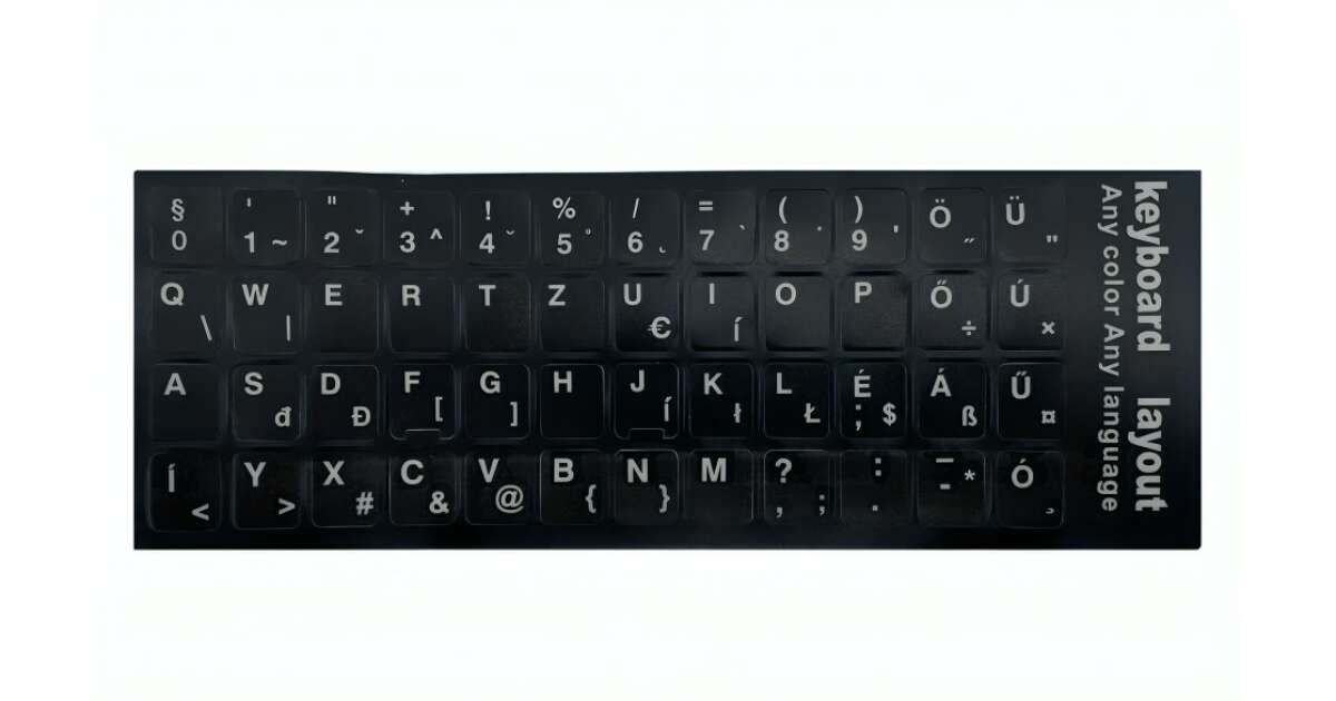 Billentyűzet matrica, magyar abc összes betűje, 48db ékezetes billentyű ...