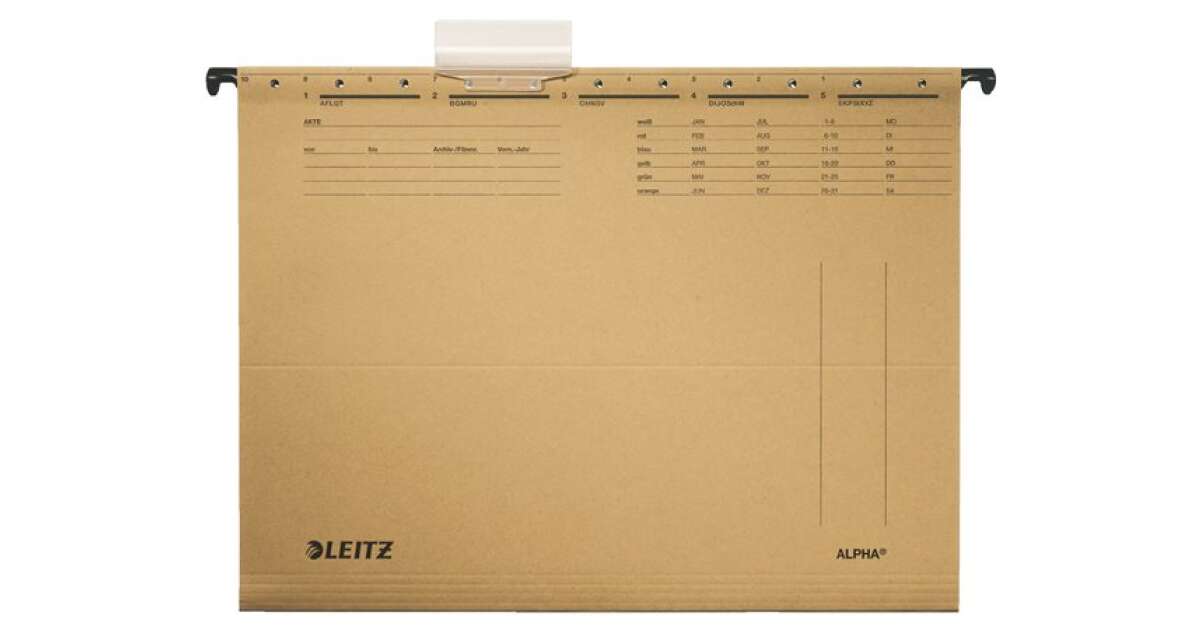 Függőmappa, karton, A4, LEITZ Alpha Standard, natúr | Pepita.hu