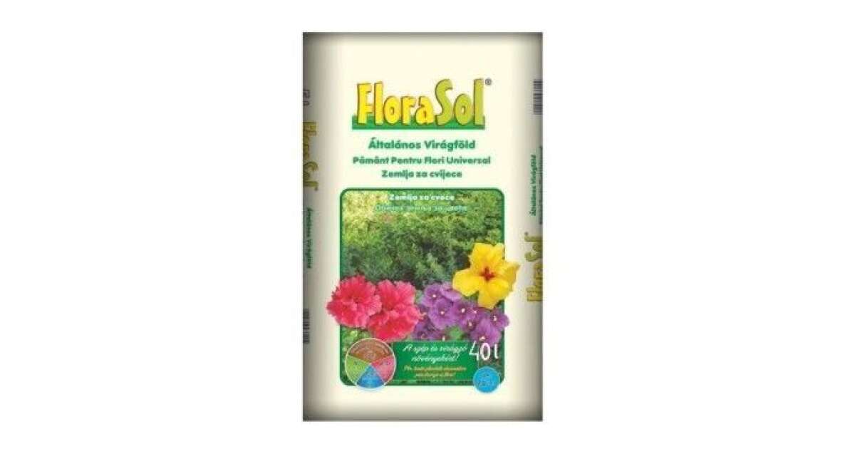 Pamant de flori universal, Florasol, pentru plante in ghiveci, 40 L ...
