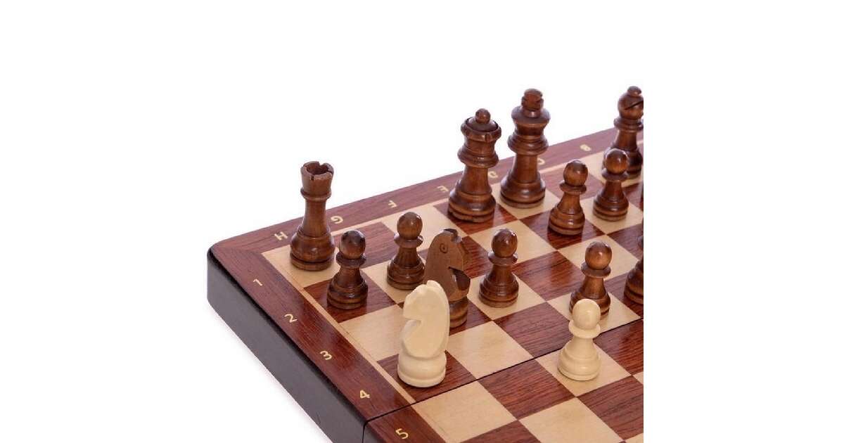 Sakk-készlet ZOOCEN - 30x30 cm-es tábla, fa figurákkal | Pepita.hu