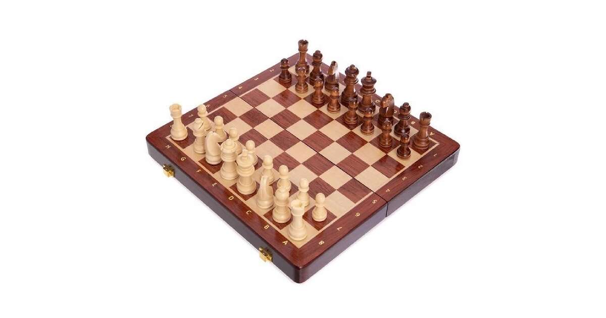 Sakk-készlet ZOOCEN - 30x30 cm-es tábla, fa figurákkal | Pepita.hu