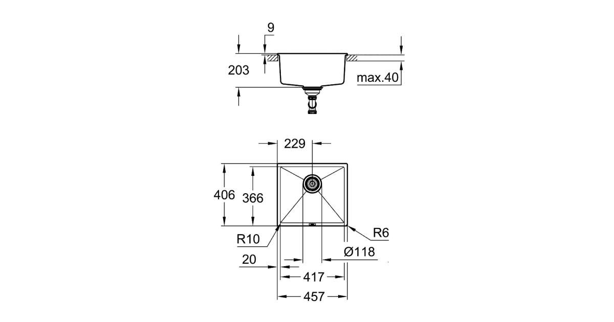 Grohe K700 UNDERMOUNT KOMPOZIT MOSOGATÓTÁLCA 31653AP0 | Pepita.hu