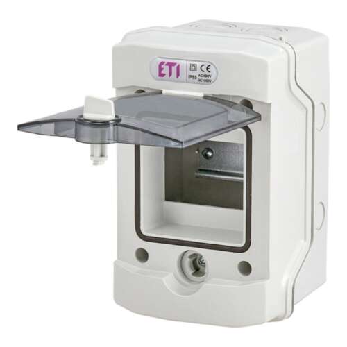 Vízmentes lakáselosztó doboz, falon kívüli, 4 modul kiselosztó IP65 ETI ...