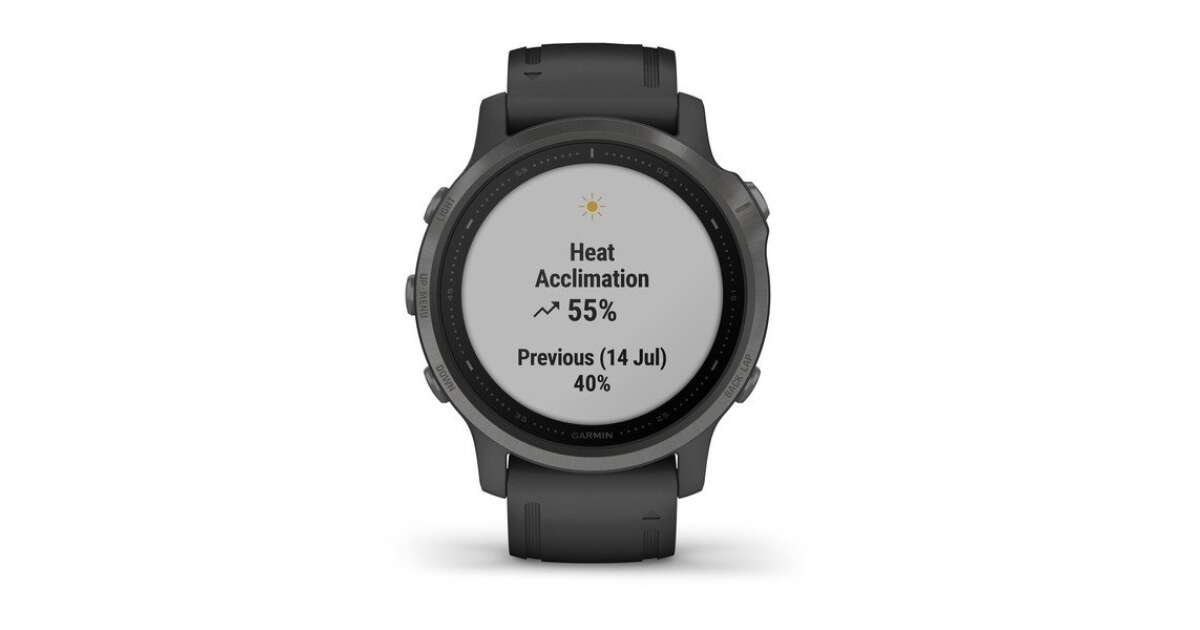 Garmin fenix 6S Sapphire Carbon DLC сив с черна силиконова каишка смарт ...