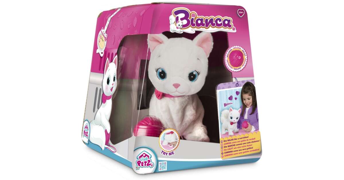 Club Petz Bianca Interactive plush Kitten white pink Pepita