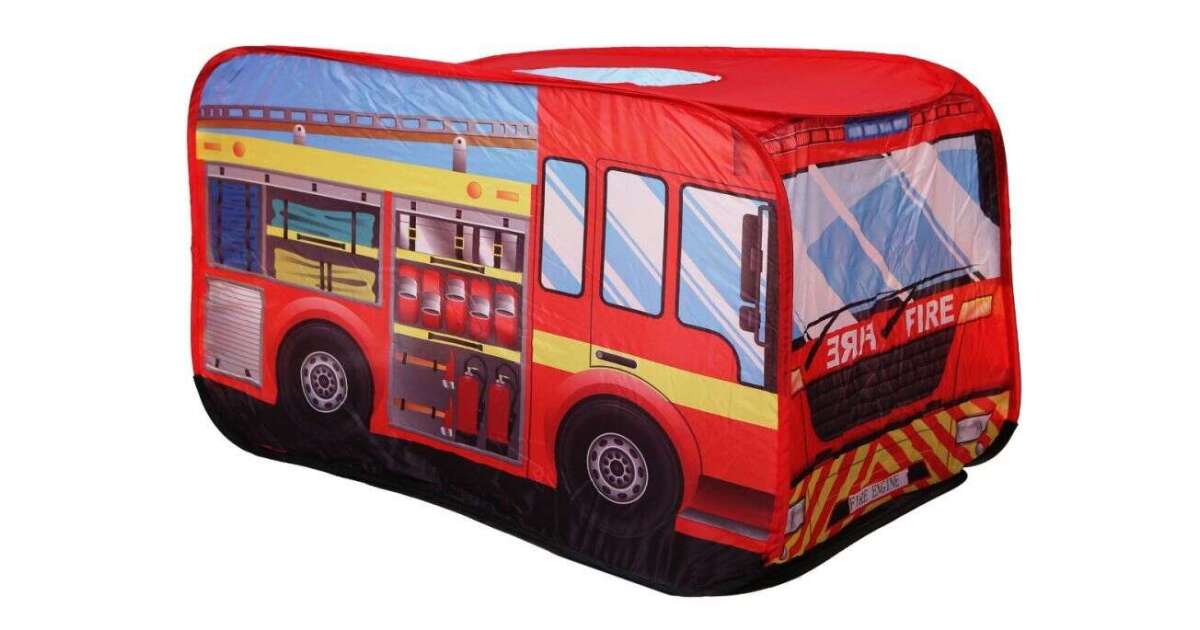 Iplay gyerek Játszósátor - Tűzoltóautó #piros + Labda készlet | Pepita.hu