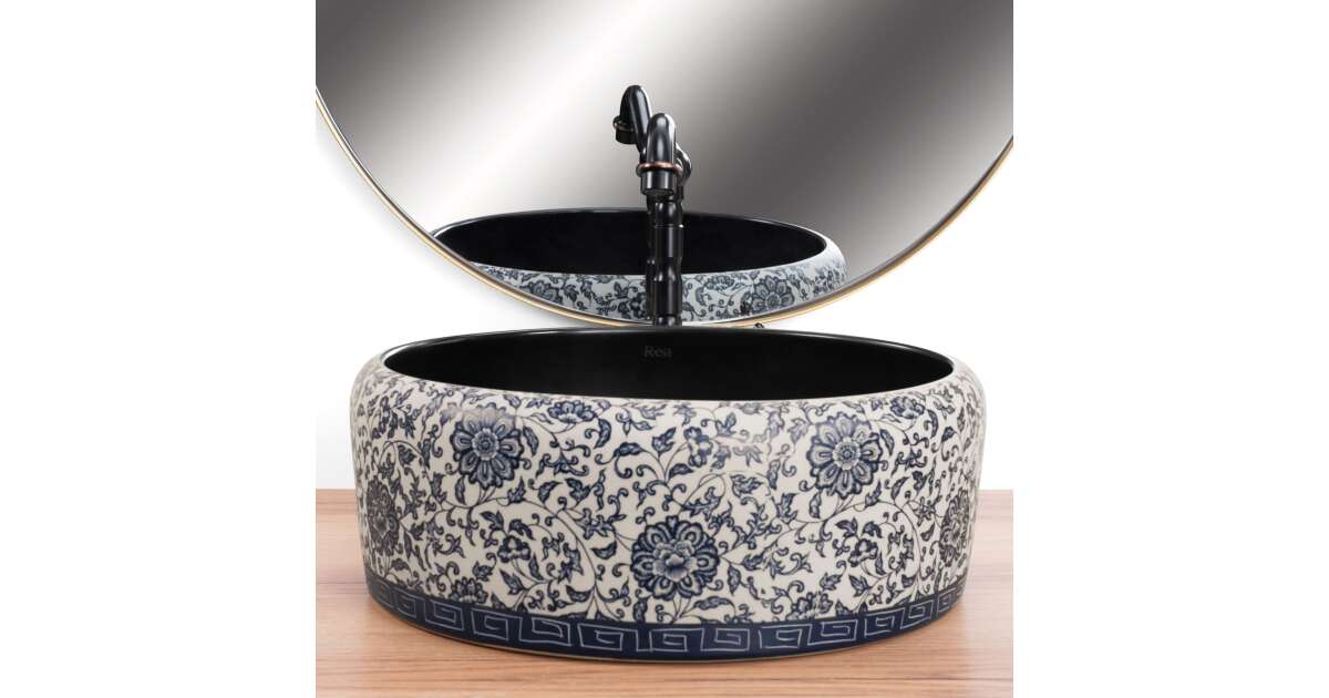 REA Florisa Black Matt Countertop Washbasin | Pepita.com