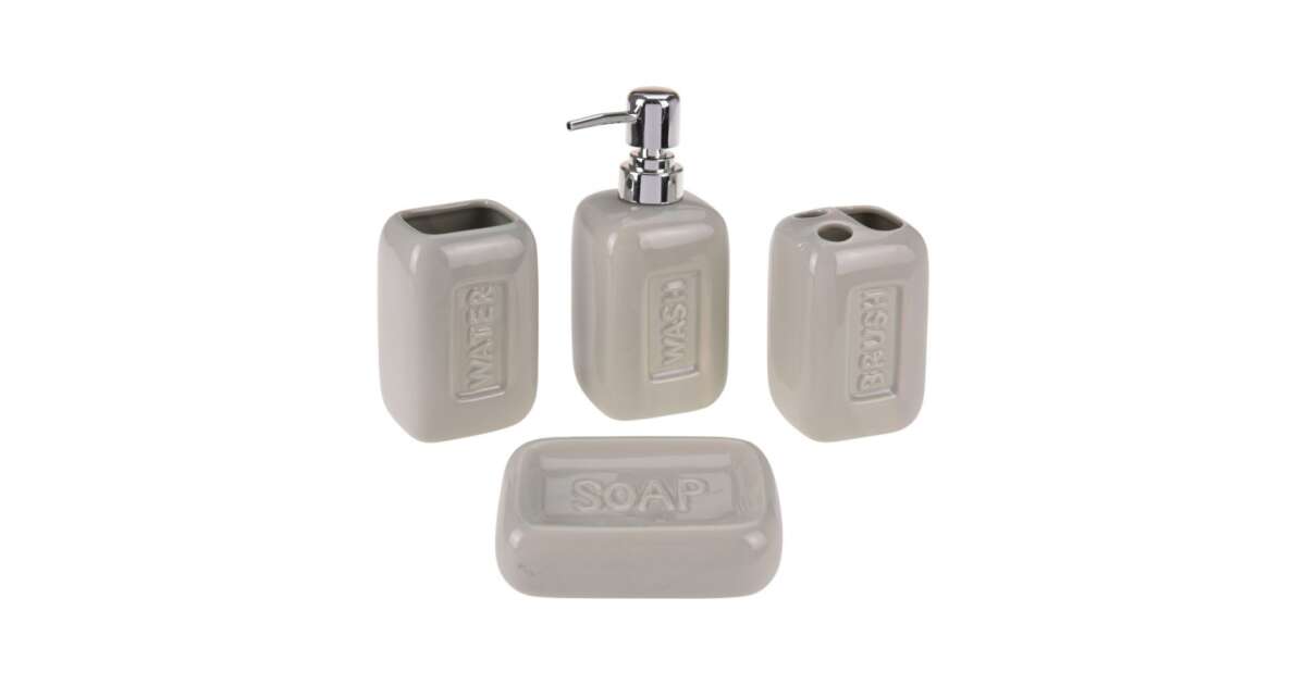 Eleganza 4 részes kerámia fürdőszobai szett - fehér színben | Pepita.hu