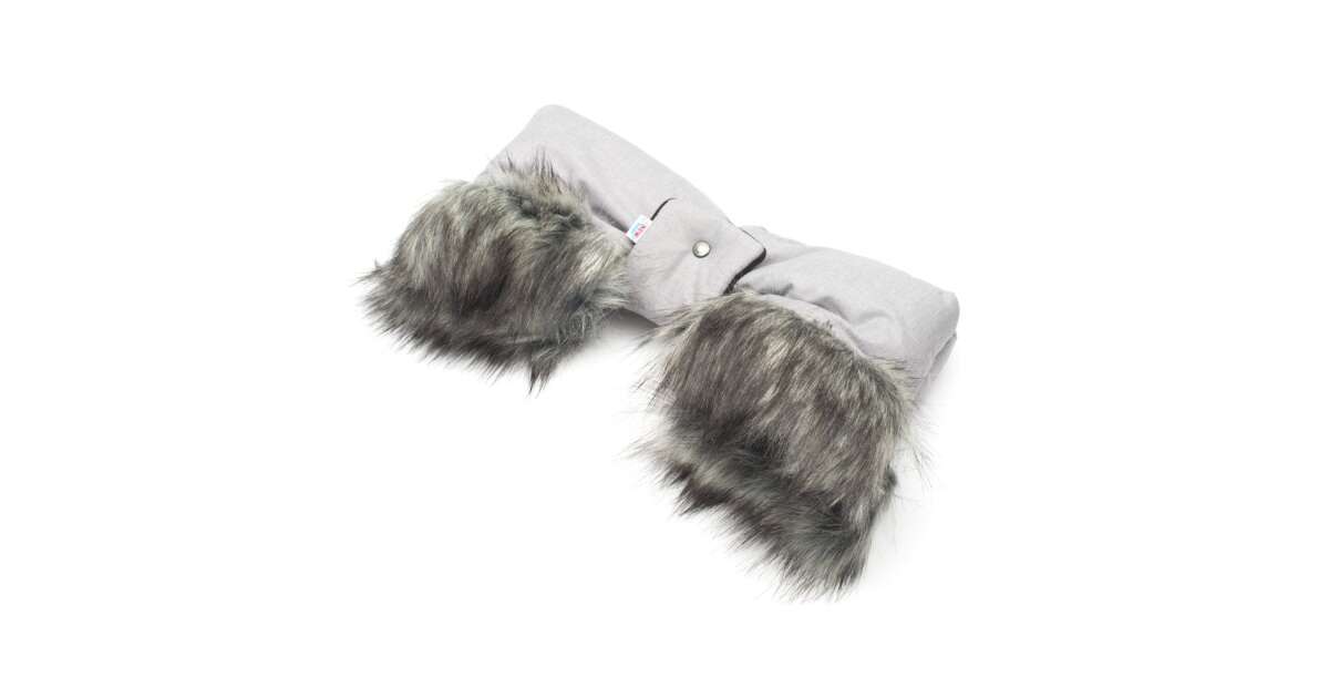 Încălzitor de mâini pentru cărucior 2 în 1 New Baby plush gri | Pepita.com