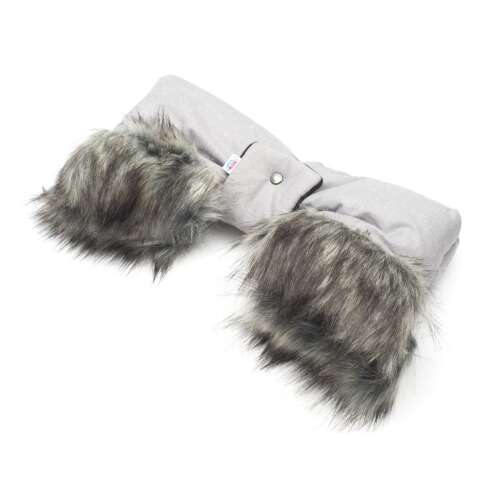 Încălzitor de mâini pentru cărucior 2 în 1 New Baby plush gri | Pepita.com